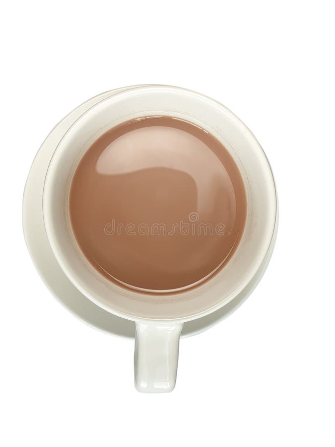 Coffee Cup Top View Isolated with Clipping Path Stock Image - Image of ...