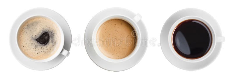 Coffee Cup Top View Set Isolated Stock Photo - Image of design, fresh ...