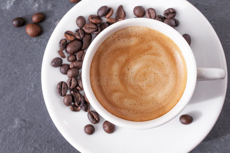 Coffee cup top view stock photo. Image of aromatic, fresh - 108210330