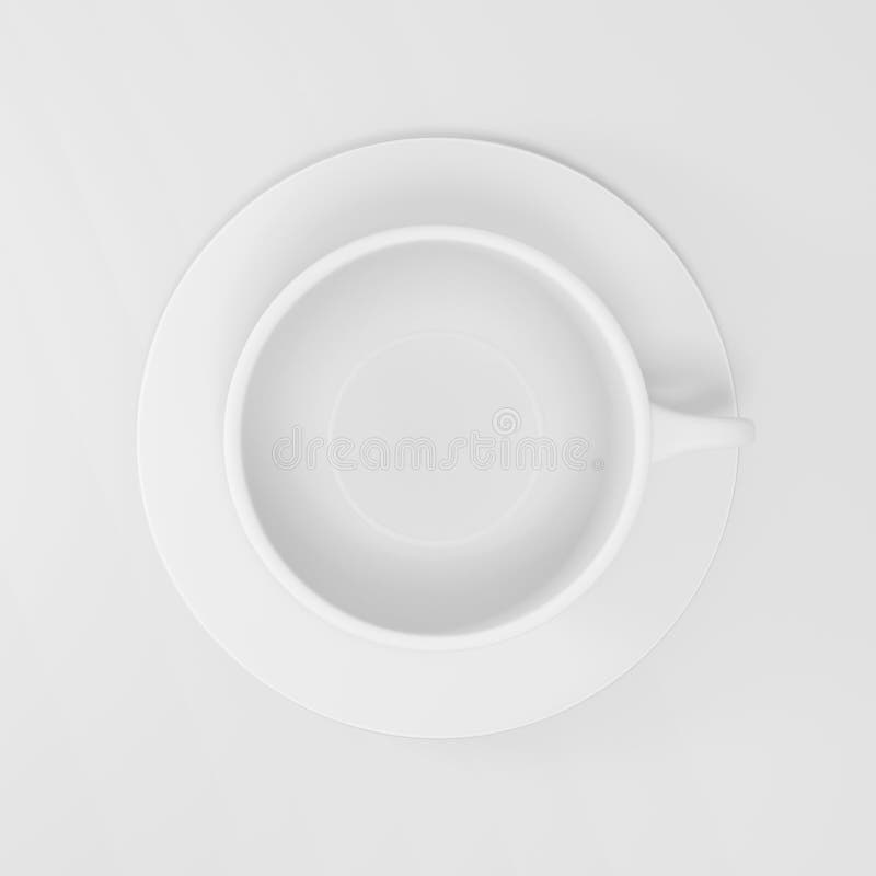 Coffee Cup Top View on the White Background. 3d Render Stock ...