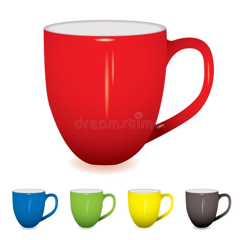 Set of 4 Coffee Cups stock vector. Illustration of italian - 9314794