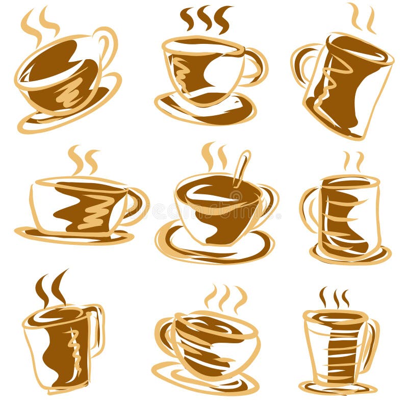 Coffee Cup Vector Collection for Cafe Content Stock Vector ...