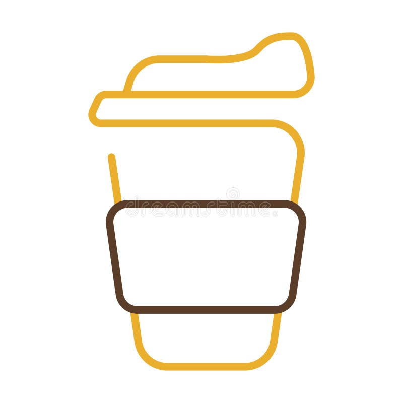 Coffee Cup Vector Linear Icon. Coffee Cup Design. Latte Glass Style ...