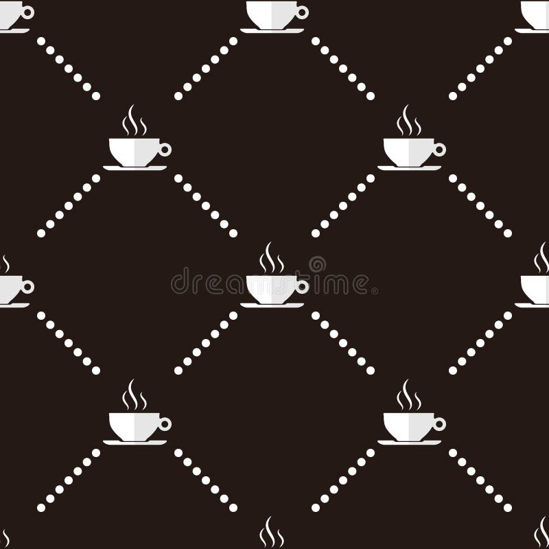 Coffee Cup Vector Seamless Pattern Stock Vector - Illustration of flat ...