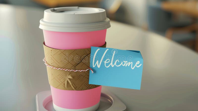The Coffee Cup Welcome. AI Generated Stock Image - Image of welcome ...