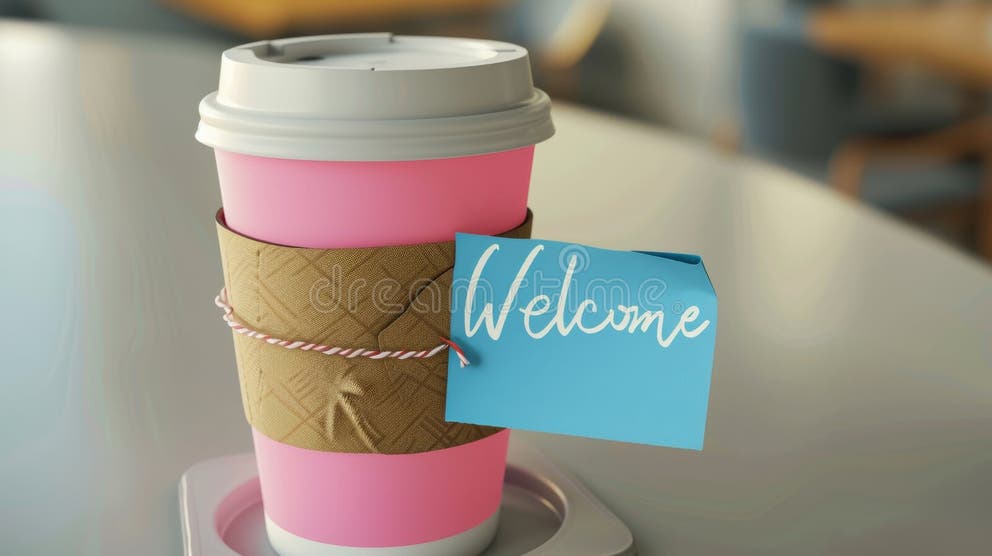 The Coffee Cup Welcome. AI Generated Stock Image - Image of welcome ...