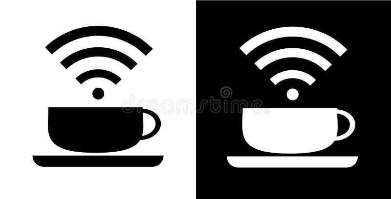 Coffee Cup with WiFi Vector Icon Logo. Creative Logo Design Template ...