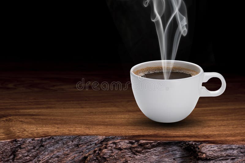 Coffee Cup on Wood Table stock photo. Image of instant - 43563884