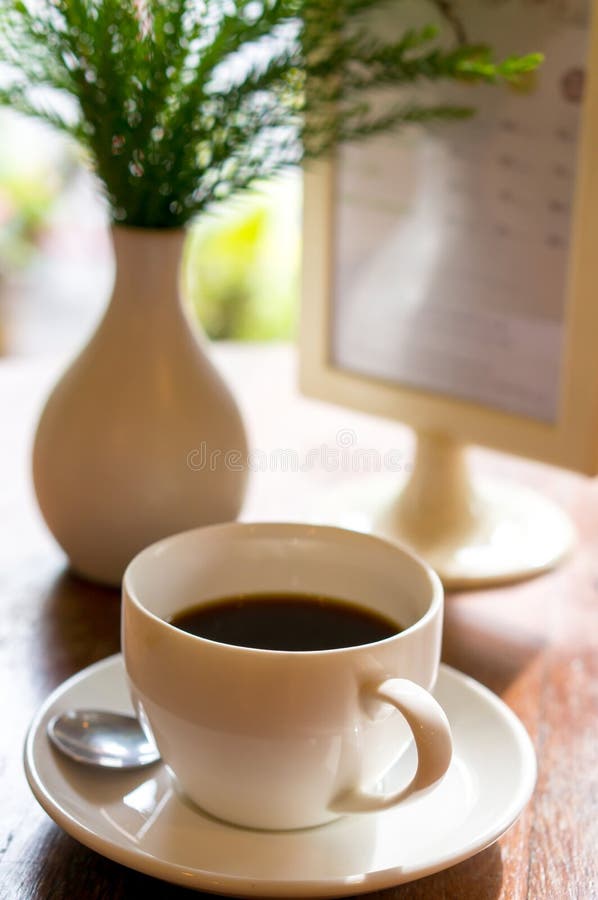 Coffee Cup on the Wood Table. Stock Photo - Image of cafe, desk: 121836124