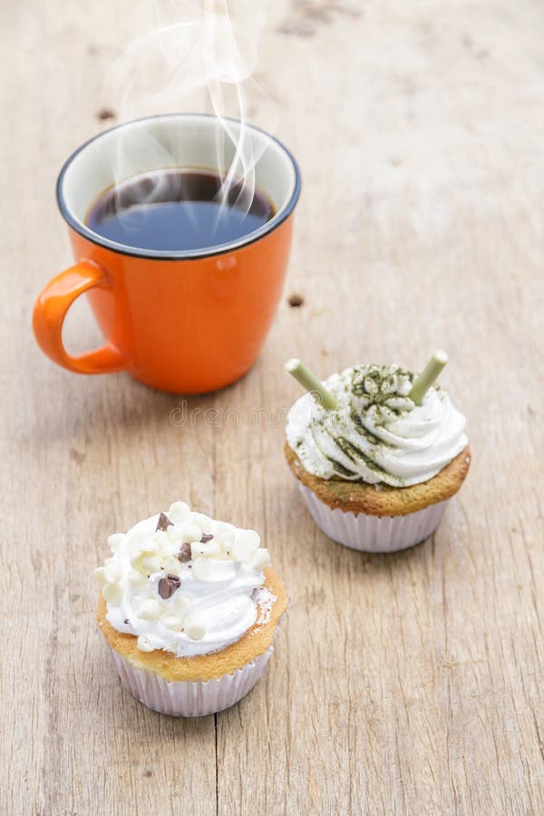 Coffee and Cupcake stock photo. Image of color, dessert - 57004504