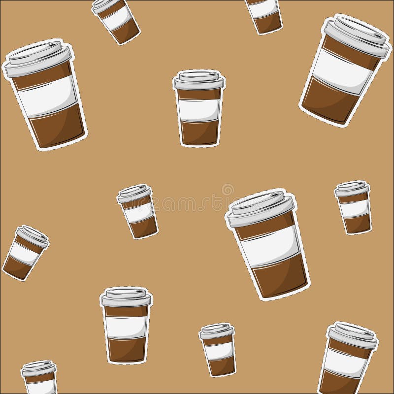 Coffee Cups Background Cartoons Stock Vector - Illustration of cartoon ...