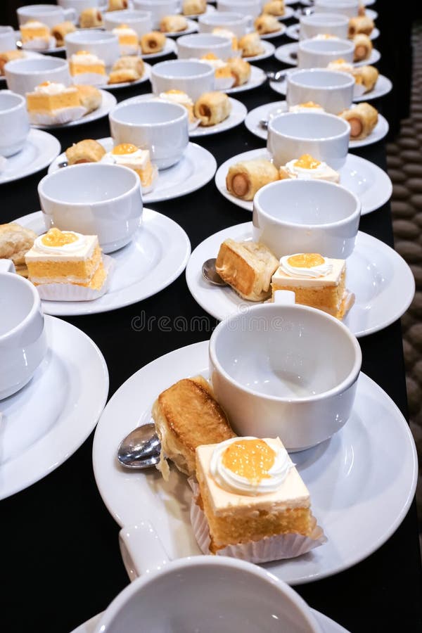 Coffee Cups and Bakery Catering Stock Photo - Image of beverage ...