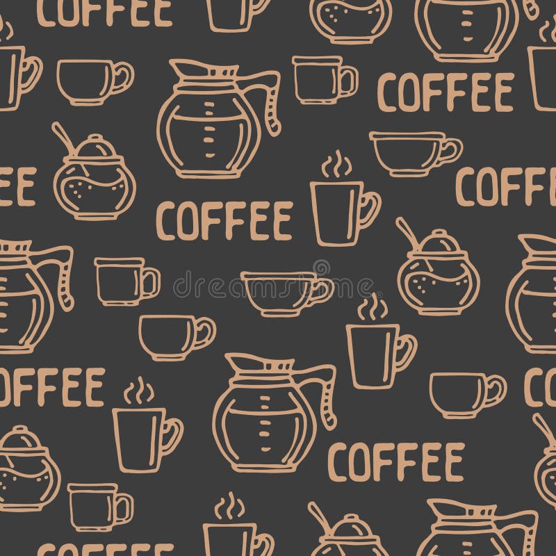 Coffee seamless-03 stock vector. Illustration of seamless - 124461908
