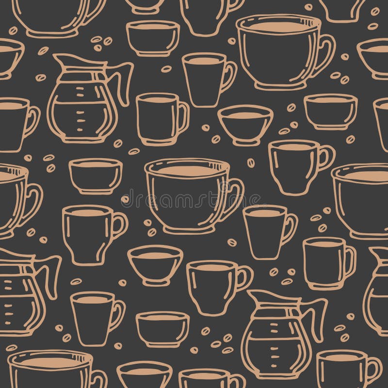 Coffee seamless-05 stock vector. Illustration of brown - 124461918