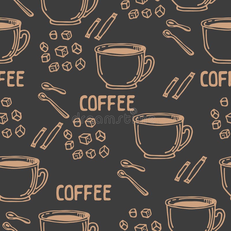 Coffee seamless-09 stock vector. Illustration of print - 124461977