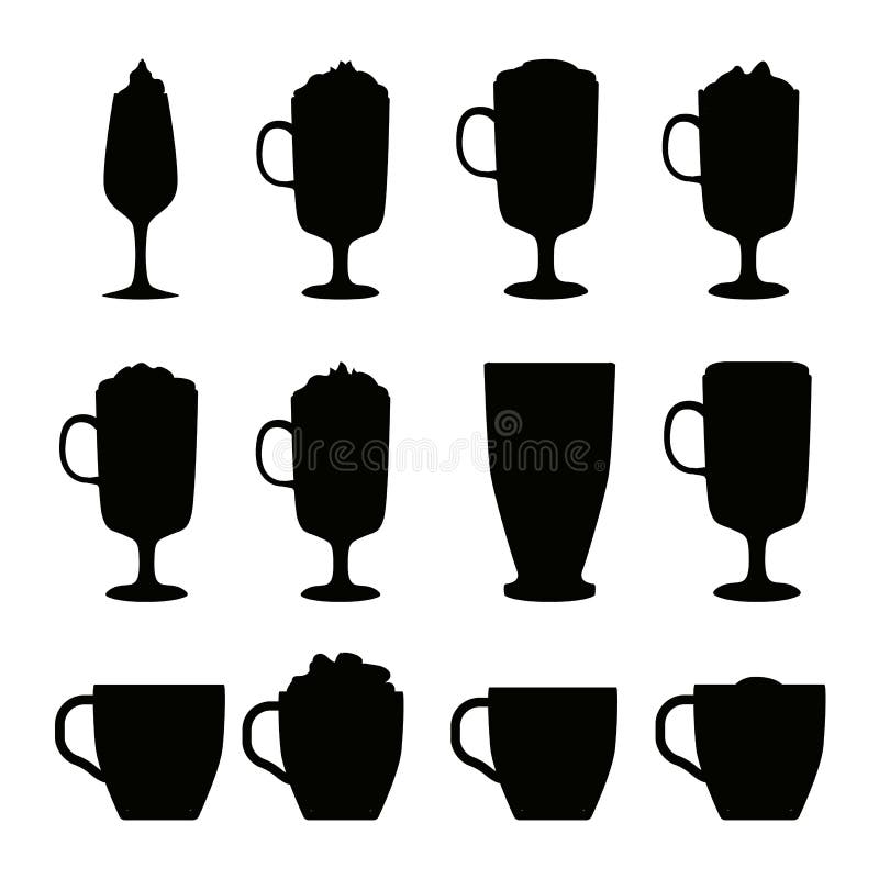 Coffee Cups Different Cafe Drinks Stock Vector - Illustration of latte ... Coffee Cups Different Cafe Drinks Stock Vector - Illustration of latte ...
