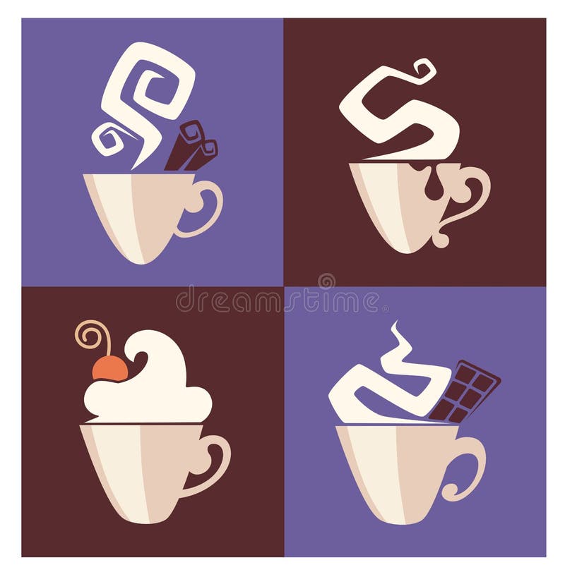 Coffee cups stock vector. Illustration of design, berry - 55177897