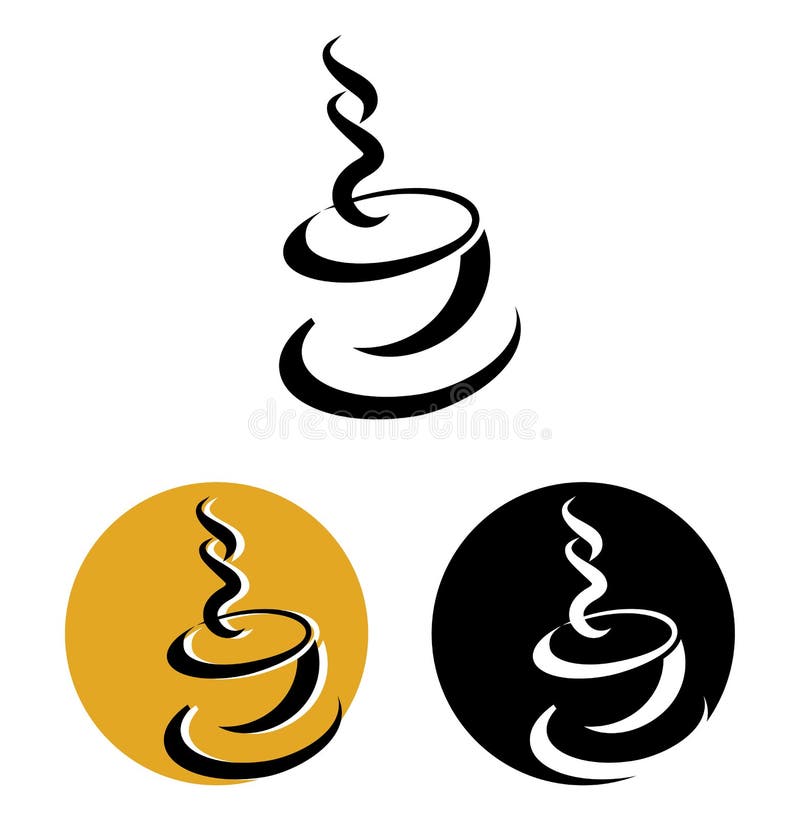 Coffee cups icons stock vector. Illustration of emblem - 32620734