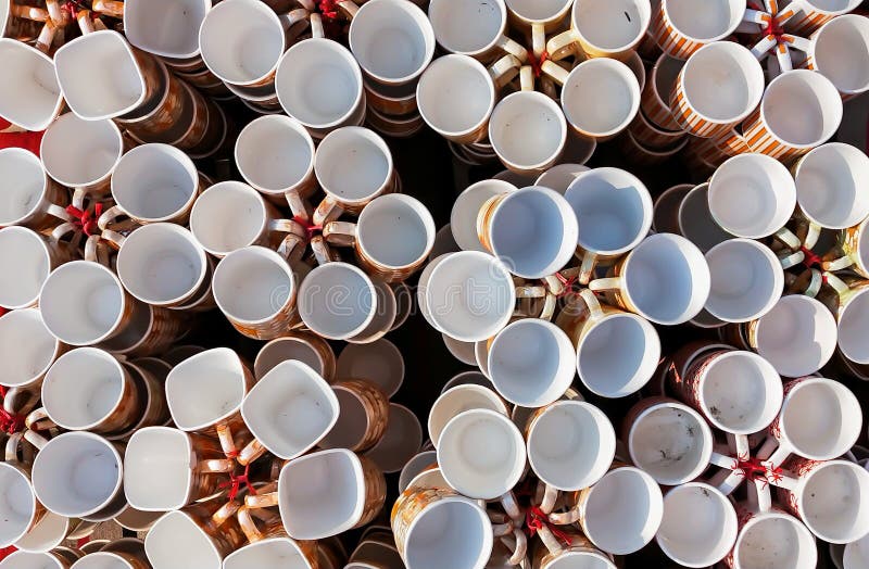 Coffee Cups,mugs of Different Colors and Designs Stock Image - Image of ...