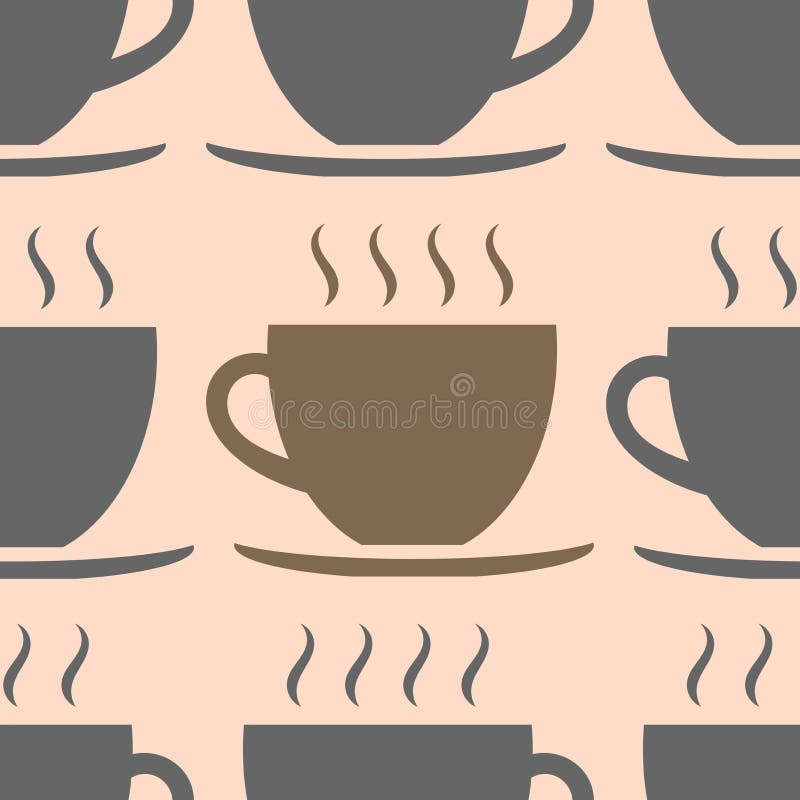 Coffee Cups Seamless Pattern Stock Vector - Illustration of repeating ...