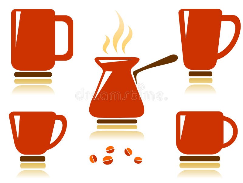 Tea cups set stock vector. Illustration of stylized, silhouette - 31083419