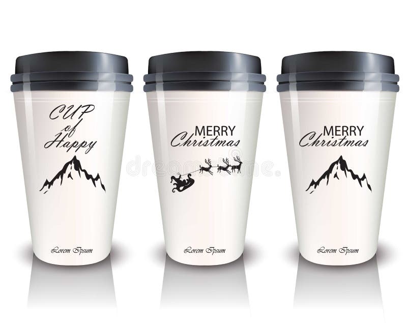 Coffee Cups To Go Vector. Realistic Mock Up Packaging Designs, Logo ...