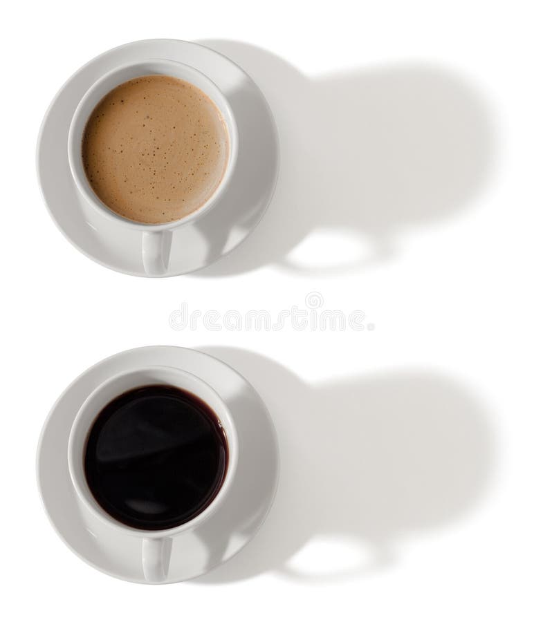 Coffee Cups Top View Set Isolated on White with Clipping Path Included ...