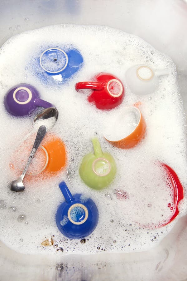 Coffee cups from wash stock photo. Image of work, cleaning - 36705186