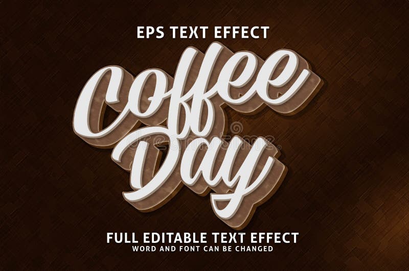 Coffee 3d Text Effect Premium Vectors Stock Vector - Illustration of editable, drink: 265059599