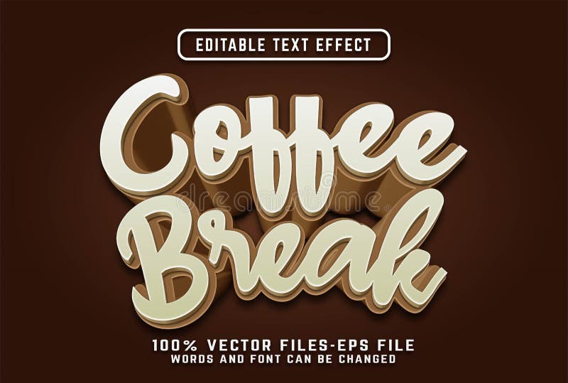 Coffee 3d Text Effect Premium Vectors Stock Vector - Illustration of product, milk: 265059601