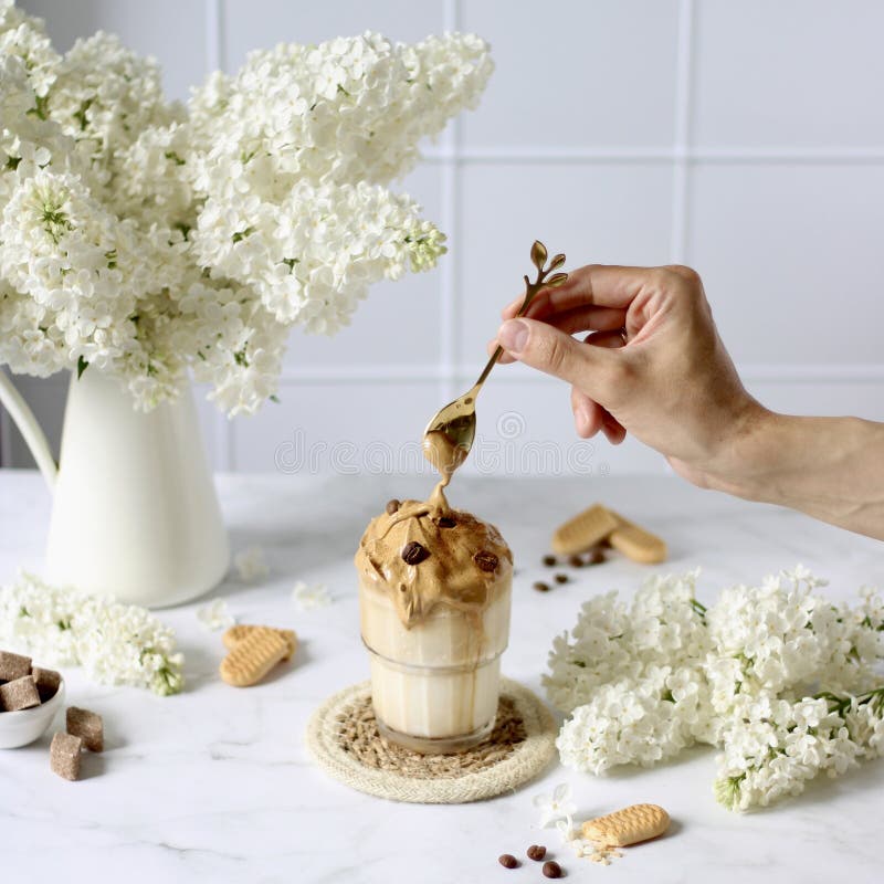 Morning Coffee Dalgona Spring Daisy Stock Photos - Free & Royalty-Free ...