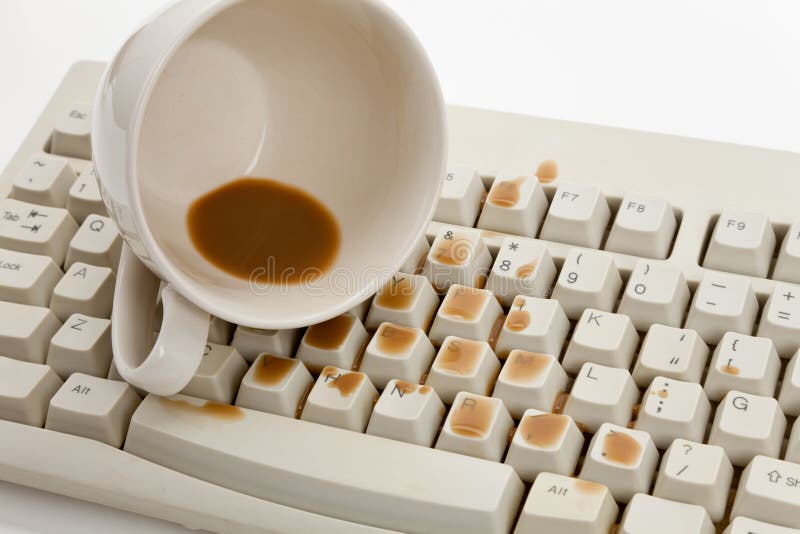 Coffee and Damaged Computer Keyboard Stock Image - Image of splashing ...