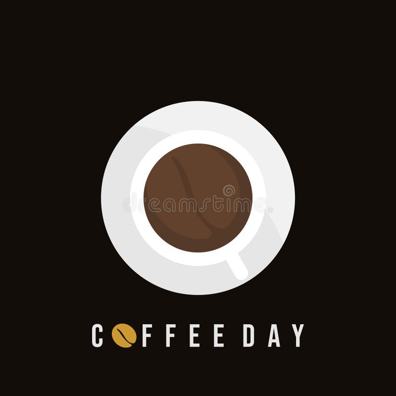 Coffee Day Logo Design with Coffee Cup Vector Illustration Stock Vector ...