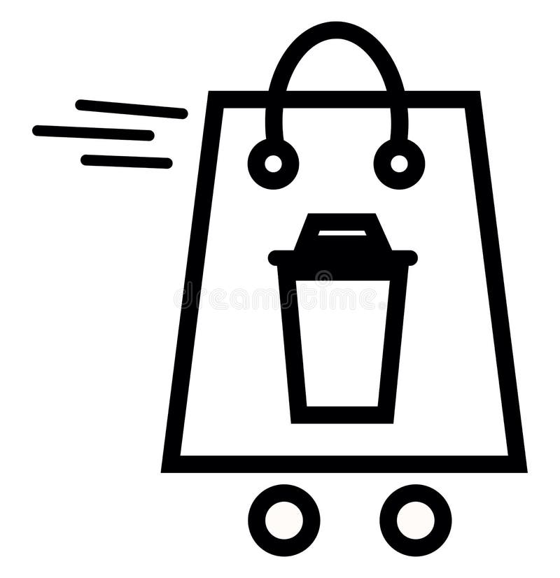 Coffee delivery, icon stock vector. Illustration of transportation ...