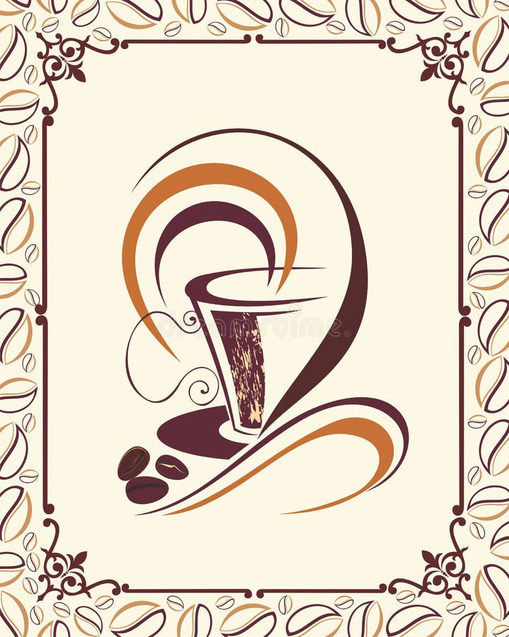 Coffee Design with Beans Frame Stock Vector - Illustration of idea ...