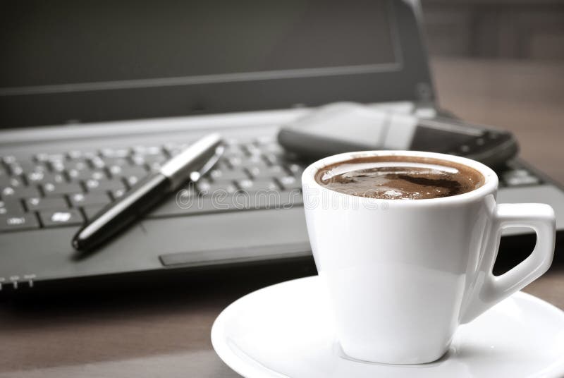 Coffee on desk stock image. Image of coloured, corporate - 23979709