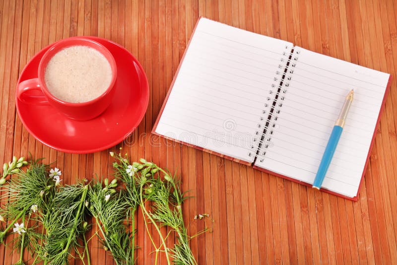 Coffee and diary stock photo. Image of wooden, coffee - 111123528