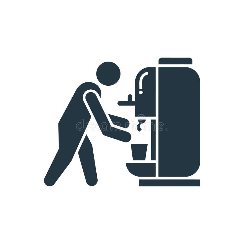 Coffee Dispenser Operation Icon Stock Vector - Illustration of symbol ...