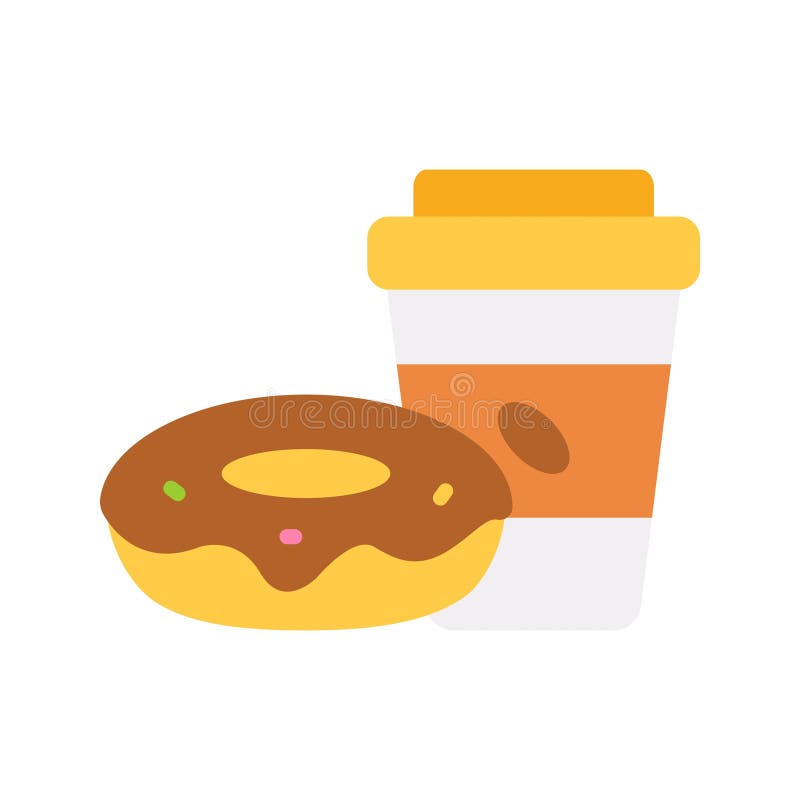Coffee With Donut Icon Image Stock Vector Illustration Of Design Outline 284220924
