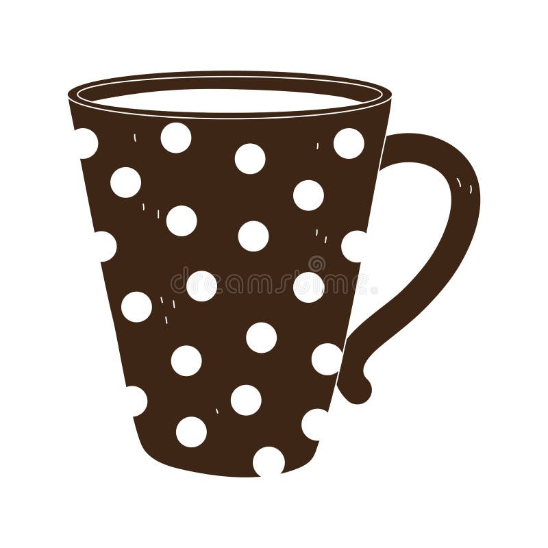 Coffee Dotted Cup Silhouette Icon Style Stock Vector - Illustration of ...