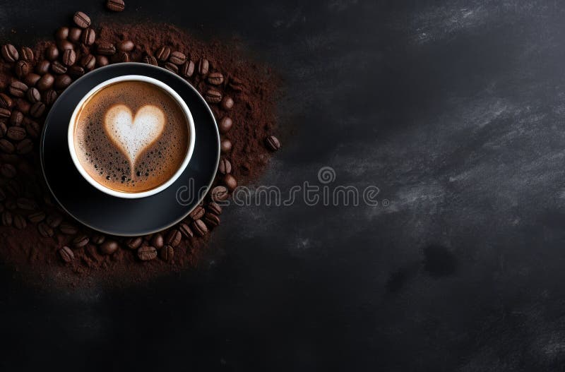 Coffee Drink with Heart in Coffee Mug Stock Image - Image of aroma ...