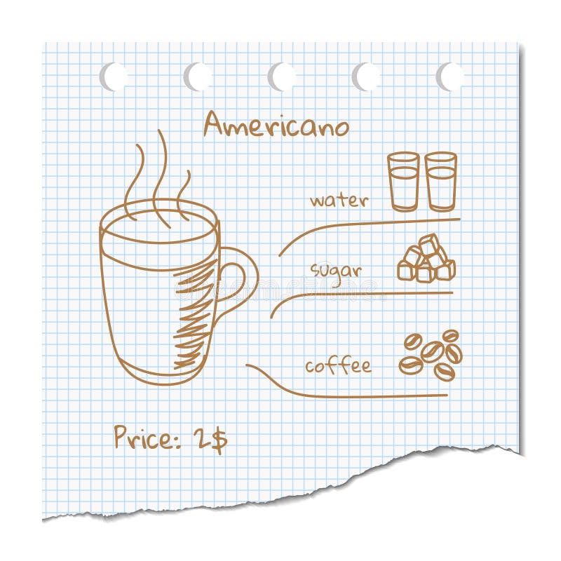 Coffee drink recipe stock vector. Illustration of element - 64959412