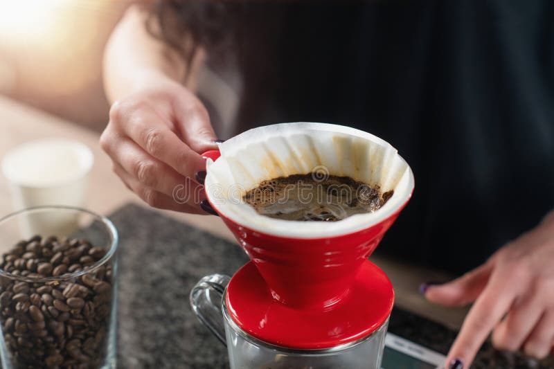 Coffee Drip: Blooming Process Stock Photo - Image of coffee, beans ...