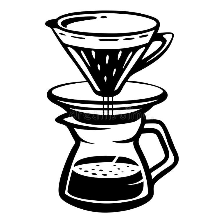 Coffee Drip Brewing Equipment Vector Illustration for Kitchen Decor and ...