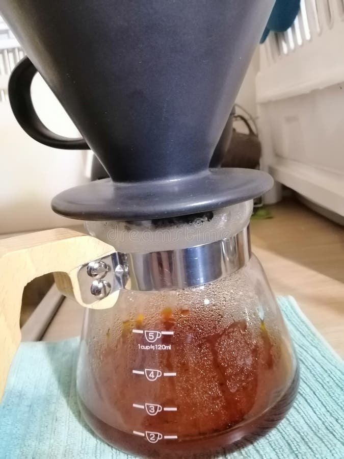The Coffee Drip Maker Home Made and Easy Processing at Home. Stock ...