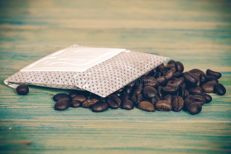 Coffee drip package stock photo. Image of aromatic, break - 86712678