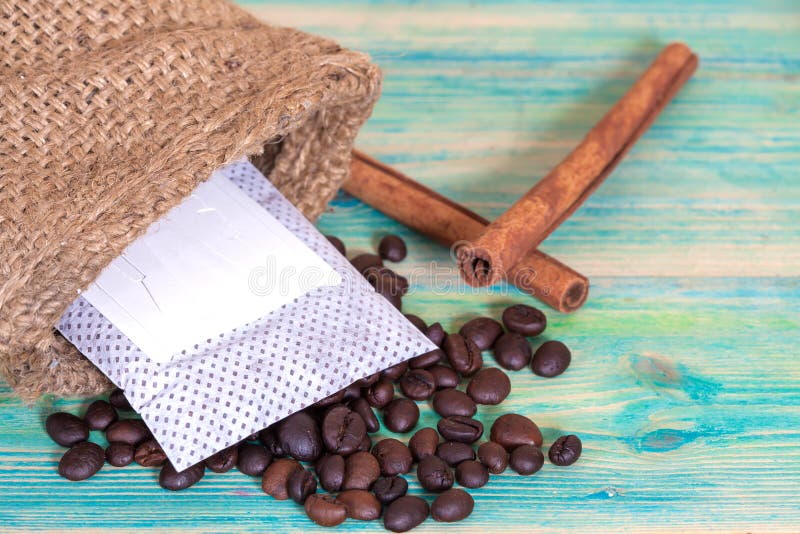 Coffee drip package stock photo. Image of dark, bean - 67684356