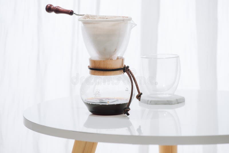 Coffee Drip Set, Making Coffee Dripping in Coffee Shop Stock Photo ...
