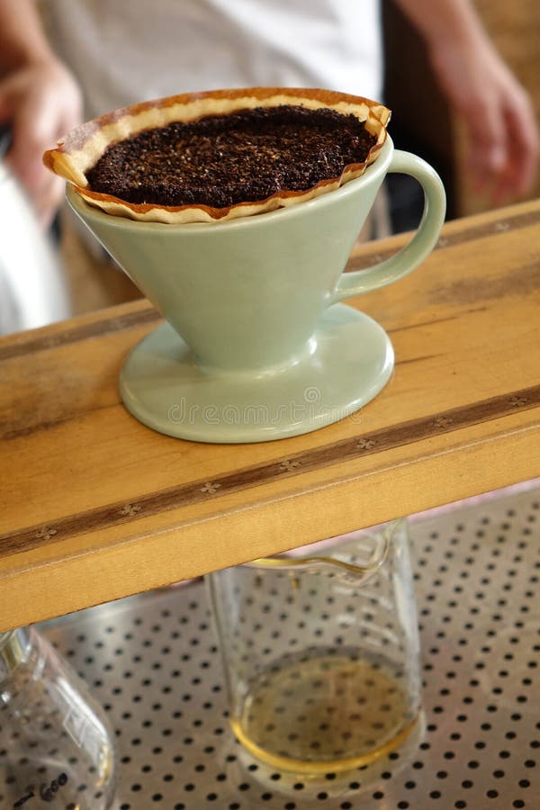 Coffee in Dripping Filter on Stand Stock Image - Image of water, making ...