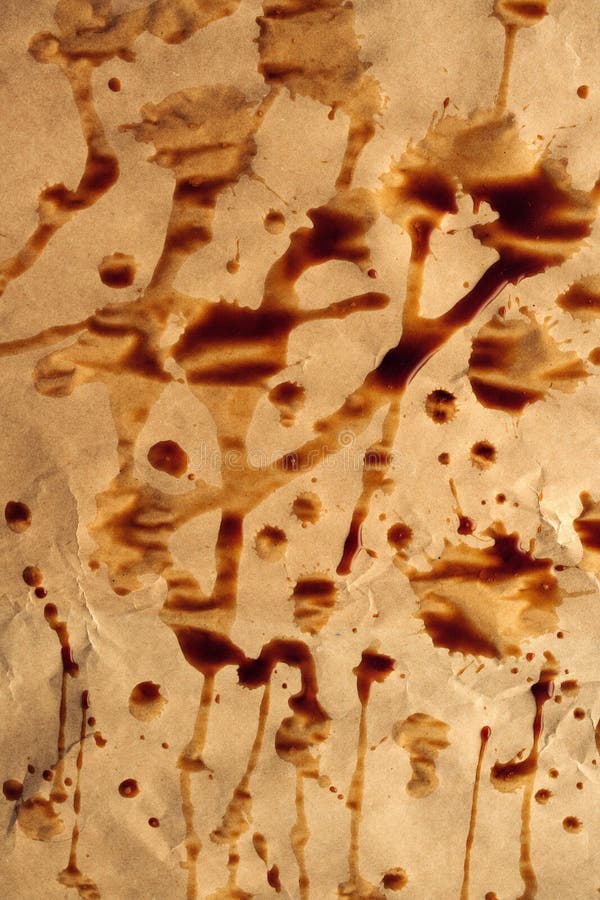 Coffee Drips, Stains and Splashes on Brown Paper Stock Image - Image of ...